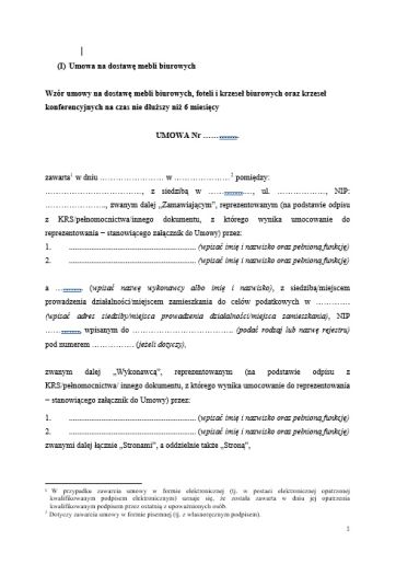 Umowa na dostawę mebli biurowych - Portal ZP