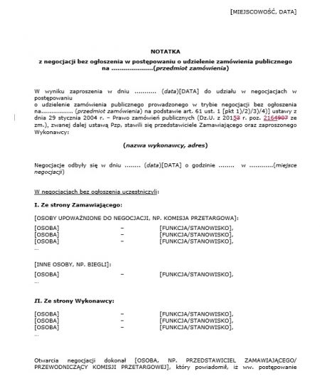 negocjacje bez ogłoszenia - Portal ZP